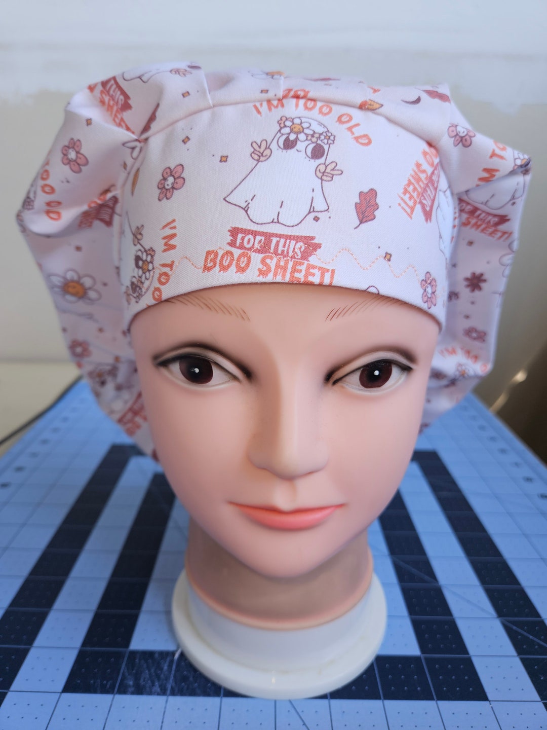 Im Too Old for This Boo Sheet! Halloween Surgical Scrub Bouffant Hat - Etsy