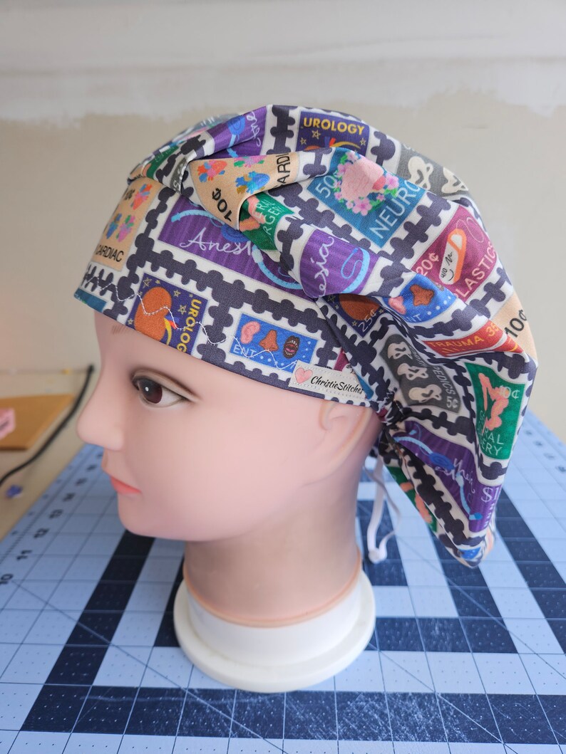 Surgery Stamps Surgical Scrub Bouffant Hat - Etsy