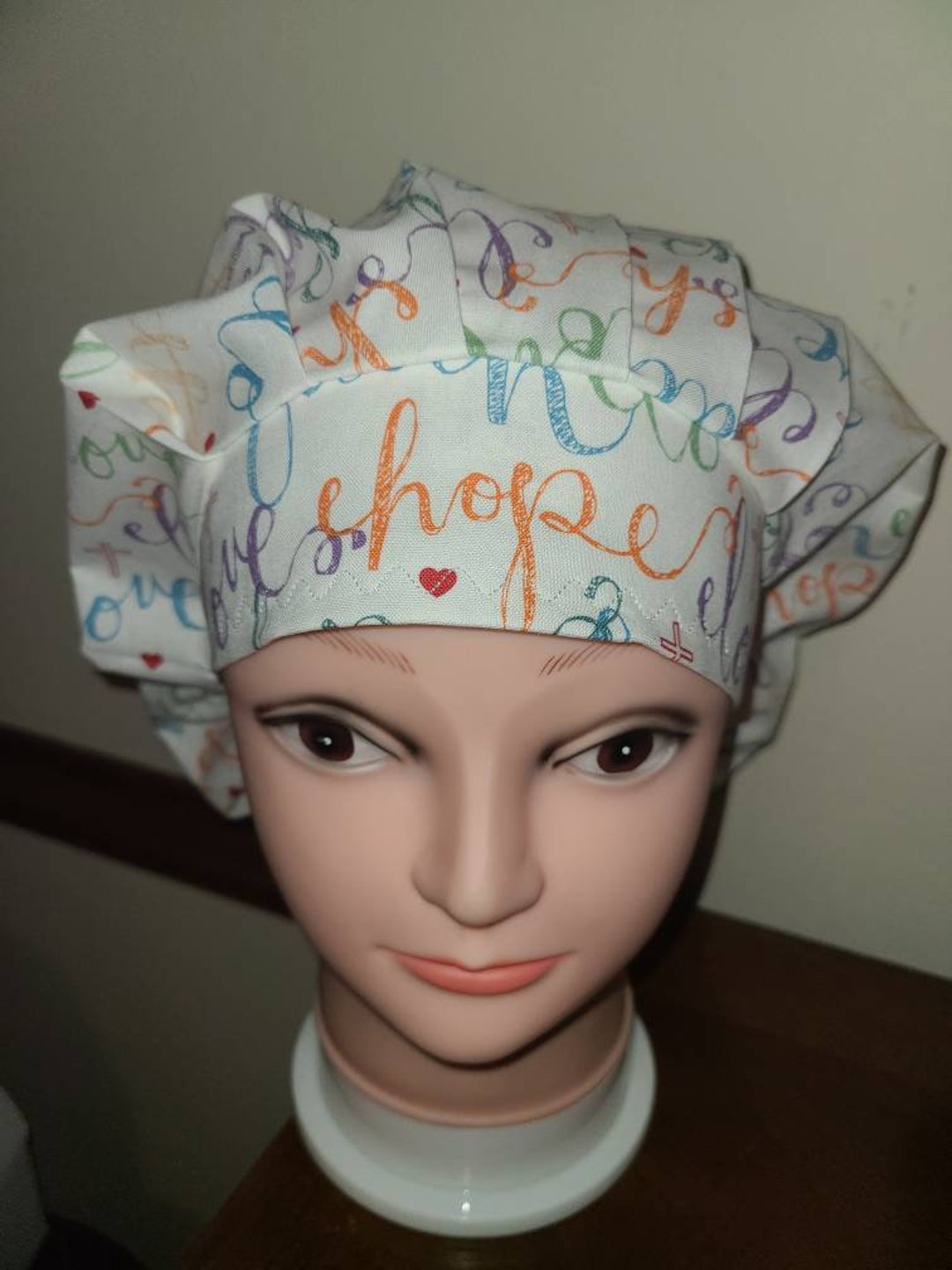 Hope, Love, Faith Surgical Scrub Bouffant Hat - Etsy