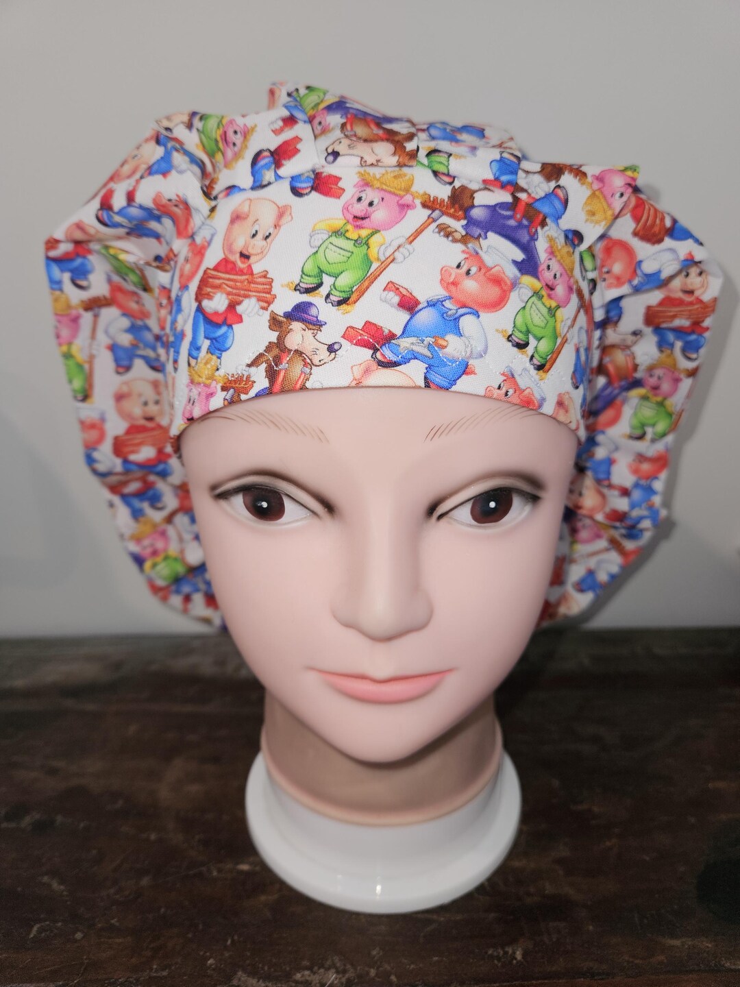 Three Pigs, Kids Cartoon Surgical Scrub Bouffant Hat - Etsy