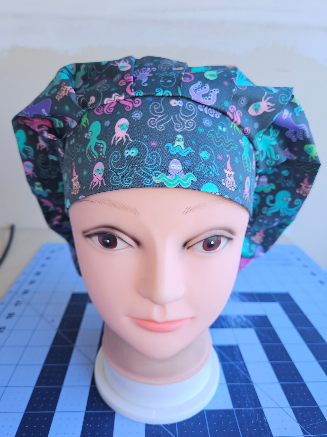 Octopus Swimming Surgical Scrub Bouffant Hat - Etsy