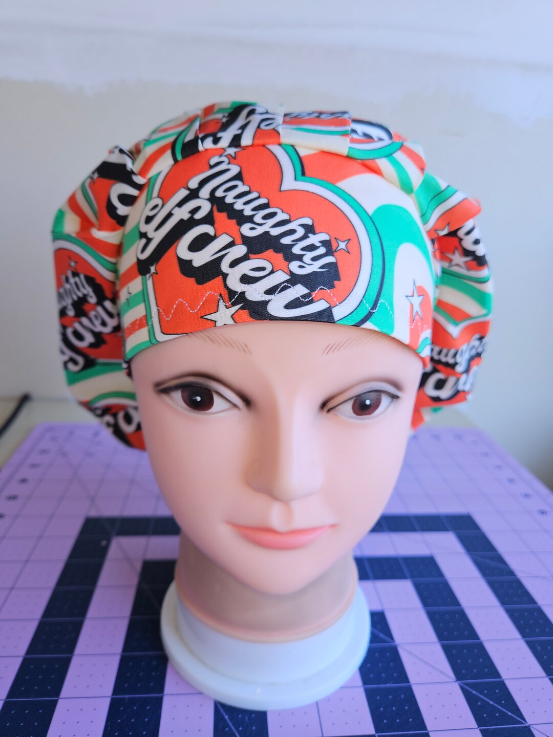 Naughty Elf Crew, Christmas Surgical Scrub Bouffant Hat - Etsy