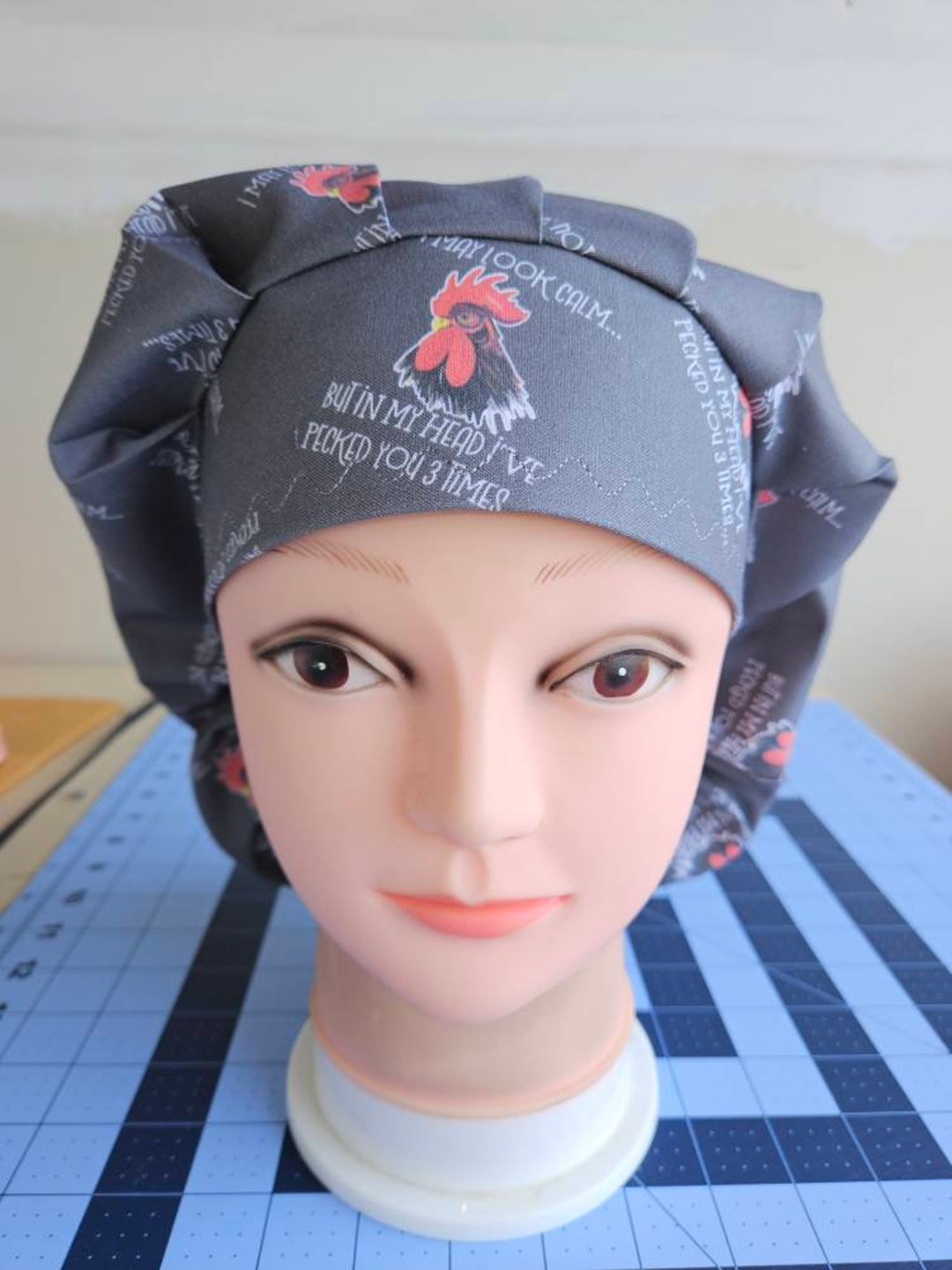 Ive Pecked You! Rooster Surgical Scrub Bouffant Hat - Etsy