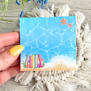 Cute Beach Reader Aesthetic Sticky Notes | 3x3 Sticky Notes | Cute ...