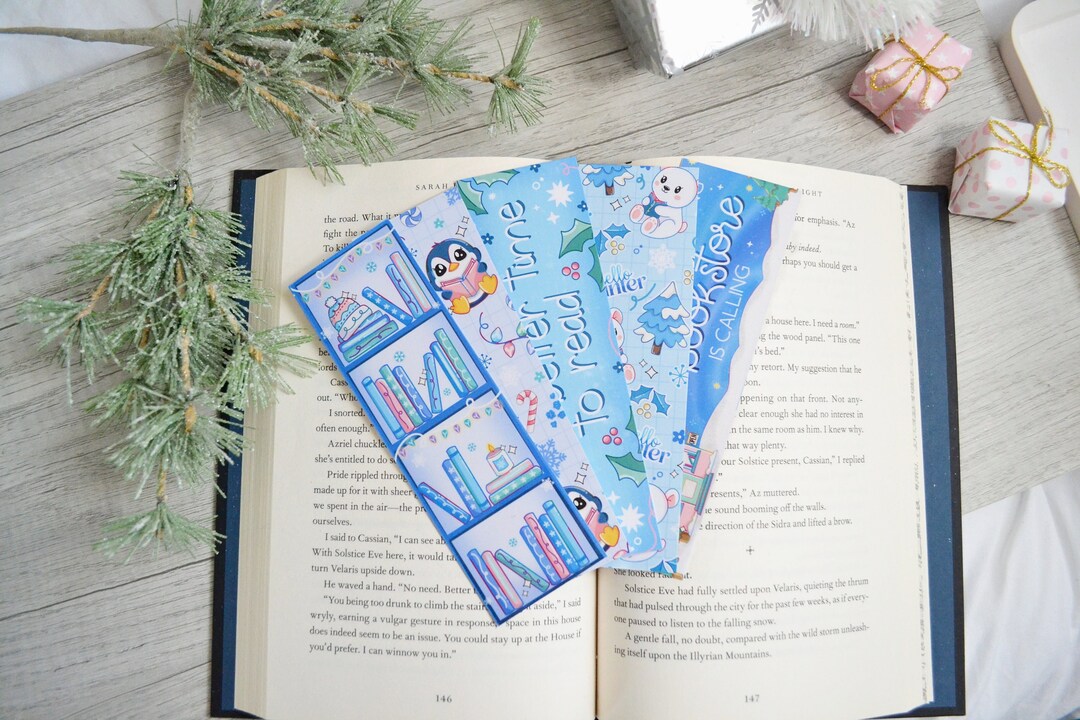 Winter Wonderland Bookmark Set or Individual Winter Bookmark Polar Bear ...