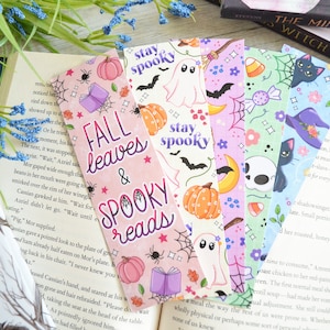 Retro Halloween Bookmarks: Spooky Kawaii Book Lover Gift - Etsy