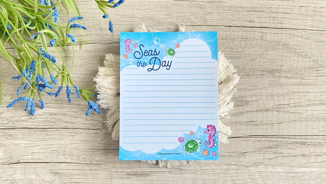 Seas the Day Summer Notepad | 4.25 X 5.5 Notepad | Cute Notepad ...