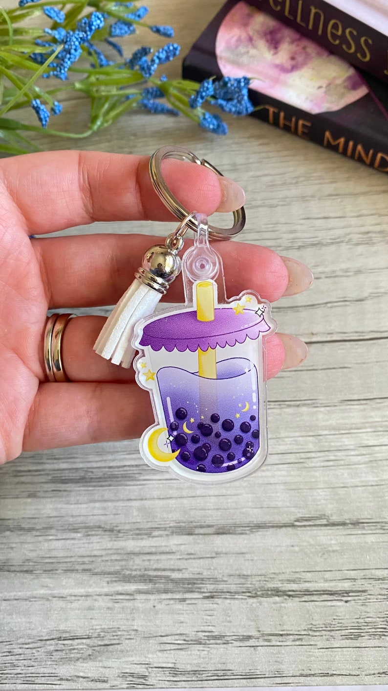 Moon Bubble Tea Keychain Kawaii Keychain Keychain Gifts - Etsy