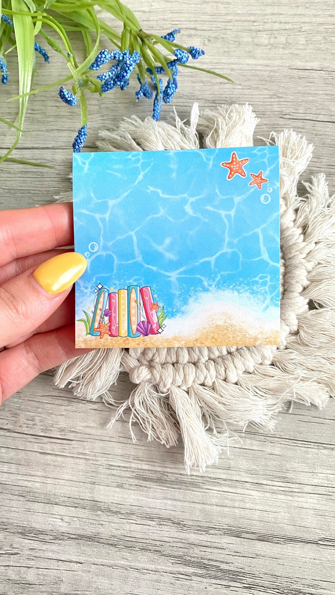 Cute Beach Reader Aesthetic Sticky Notes | 3x3 Sticky Notes | Cute ...