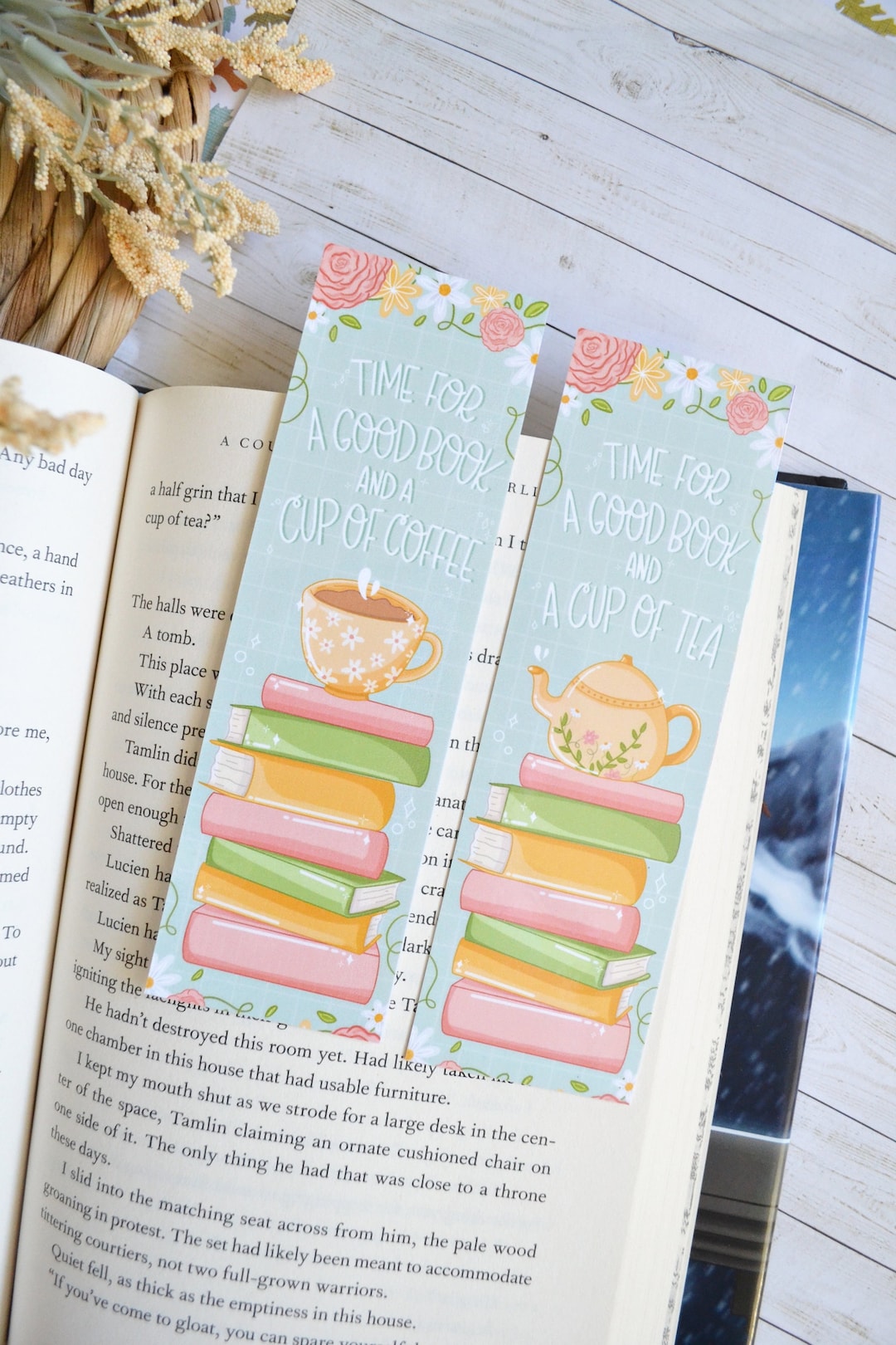 Coffee Tea Bookmark Set or Individual | Coffee Bookmark | Tea Bookmark ...
