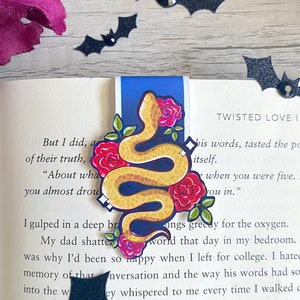 Floral Snake Magnetic Bookmark | Cute Goth | Halloween Bookmark ...