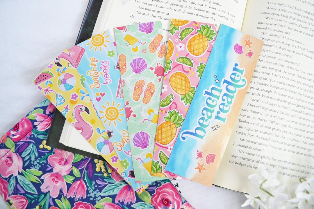 Tropical Summer Bookmarks: Beach Reader Set - Etsy