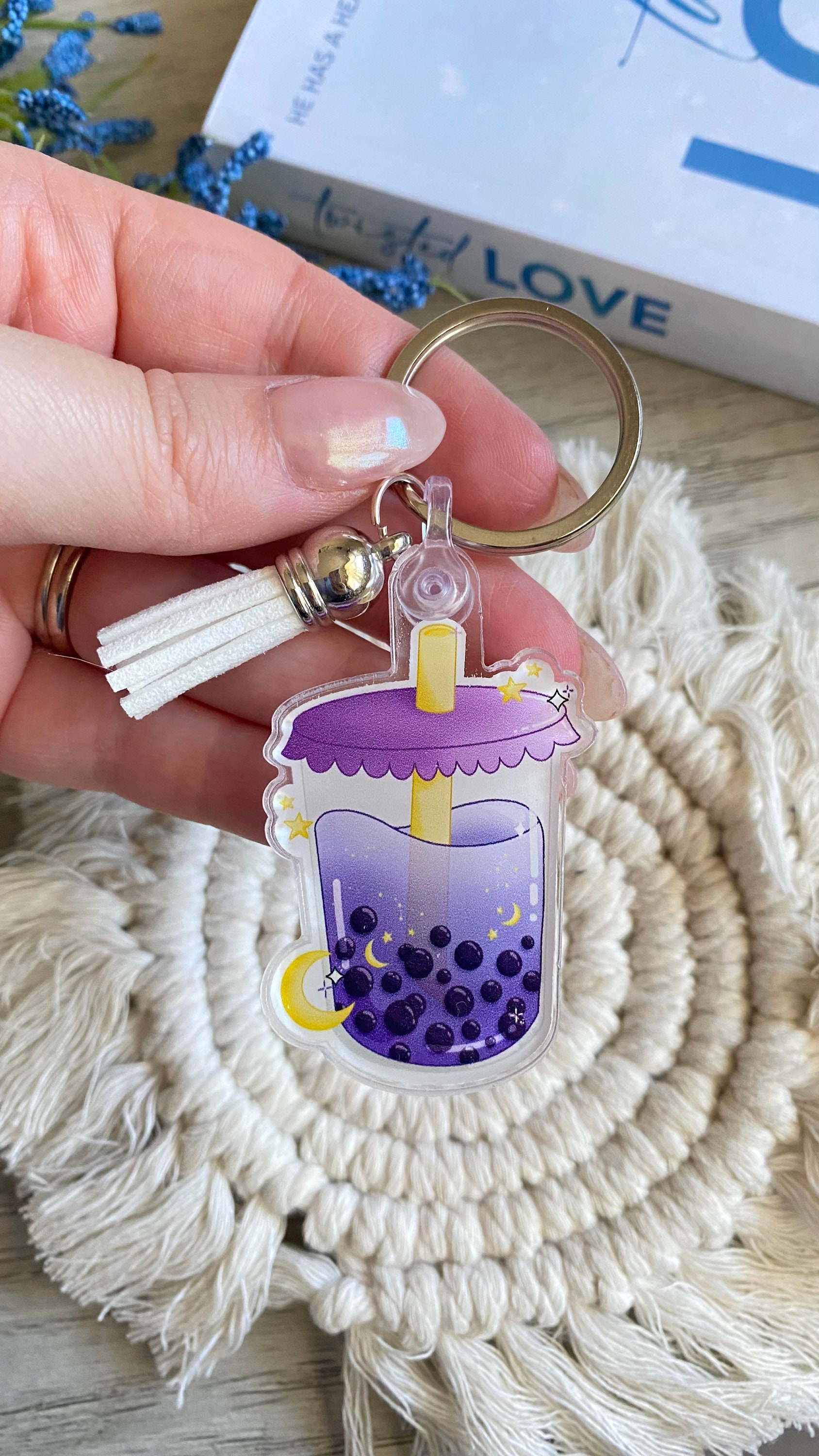 Moon Bubble Tea Keychain Kawaii Keychain Keychain Gifts - Etsy