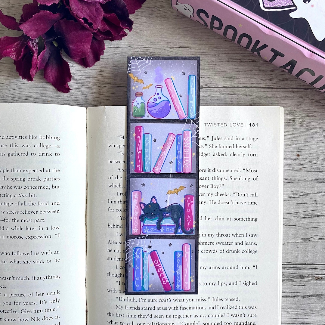 Spooky Bookshelf Bookmark: Halloween Witchy Book Lover Gift - Etsy