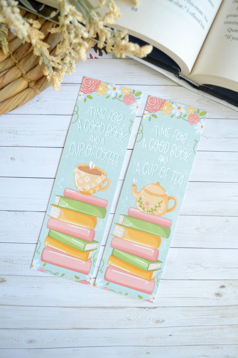 Coffee Tea Bookmark Set or Individual Coffee Bookmark Tea - Etsy