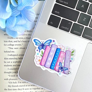 Spring Book Stack Vinyl Sticker: Butterfly, Smut Reader - Etsy
