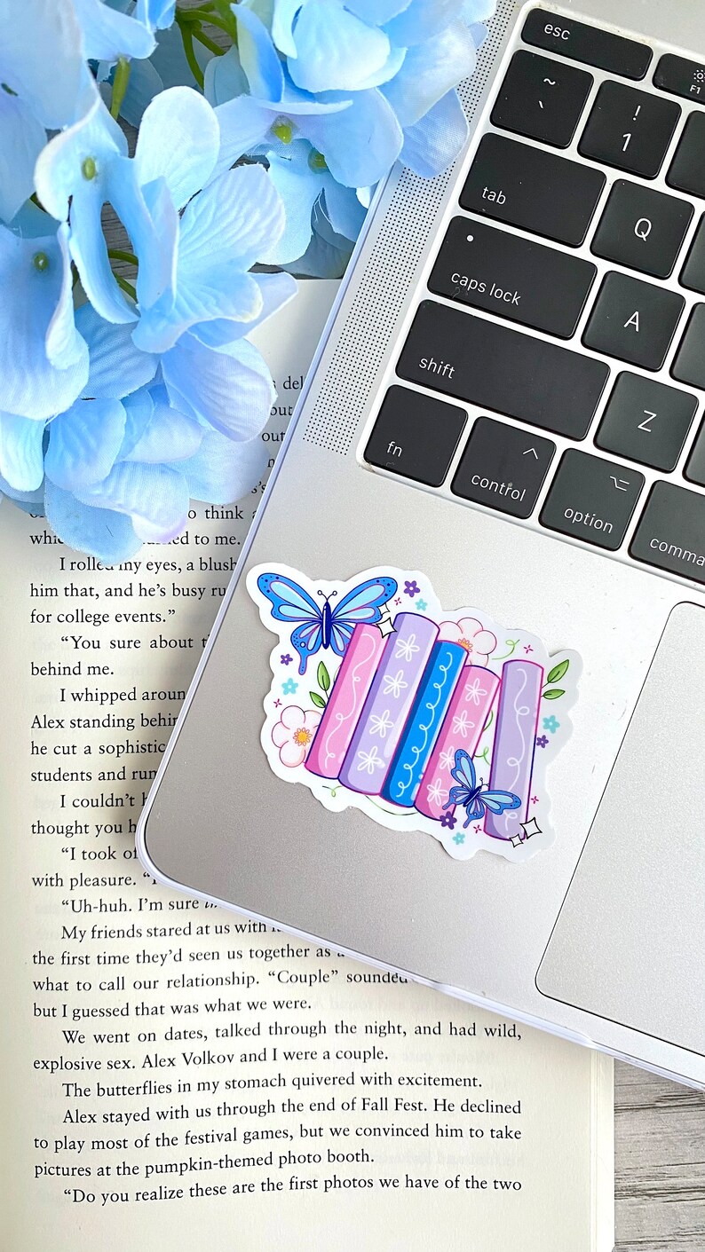 Spring Book Stack Vinyl Sticker: Butterfly, Smut Reader - Etsy