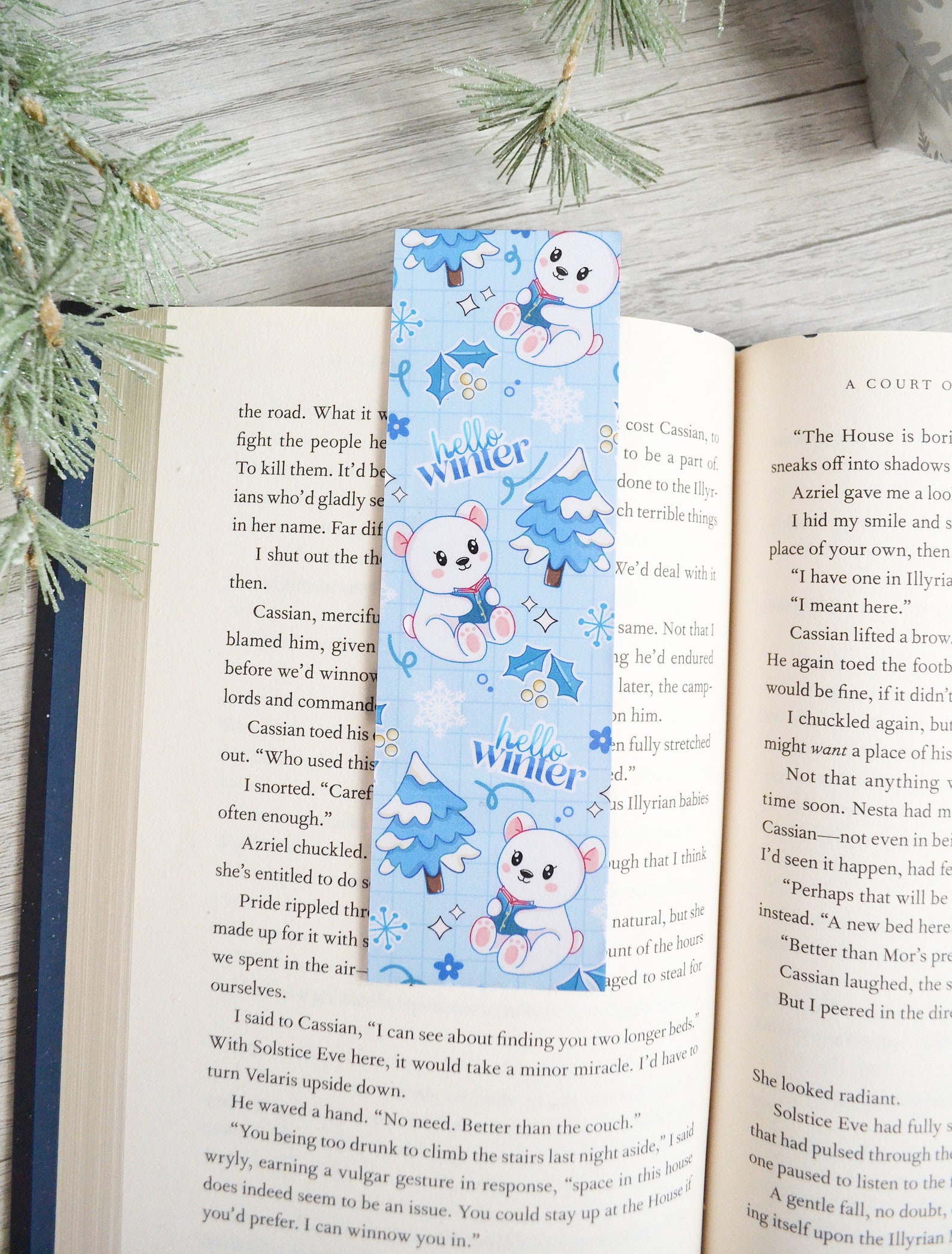Winter Wonderland Bookmark: Kawaii Polar Bear, Cozy Read - Etsy