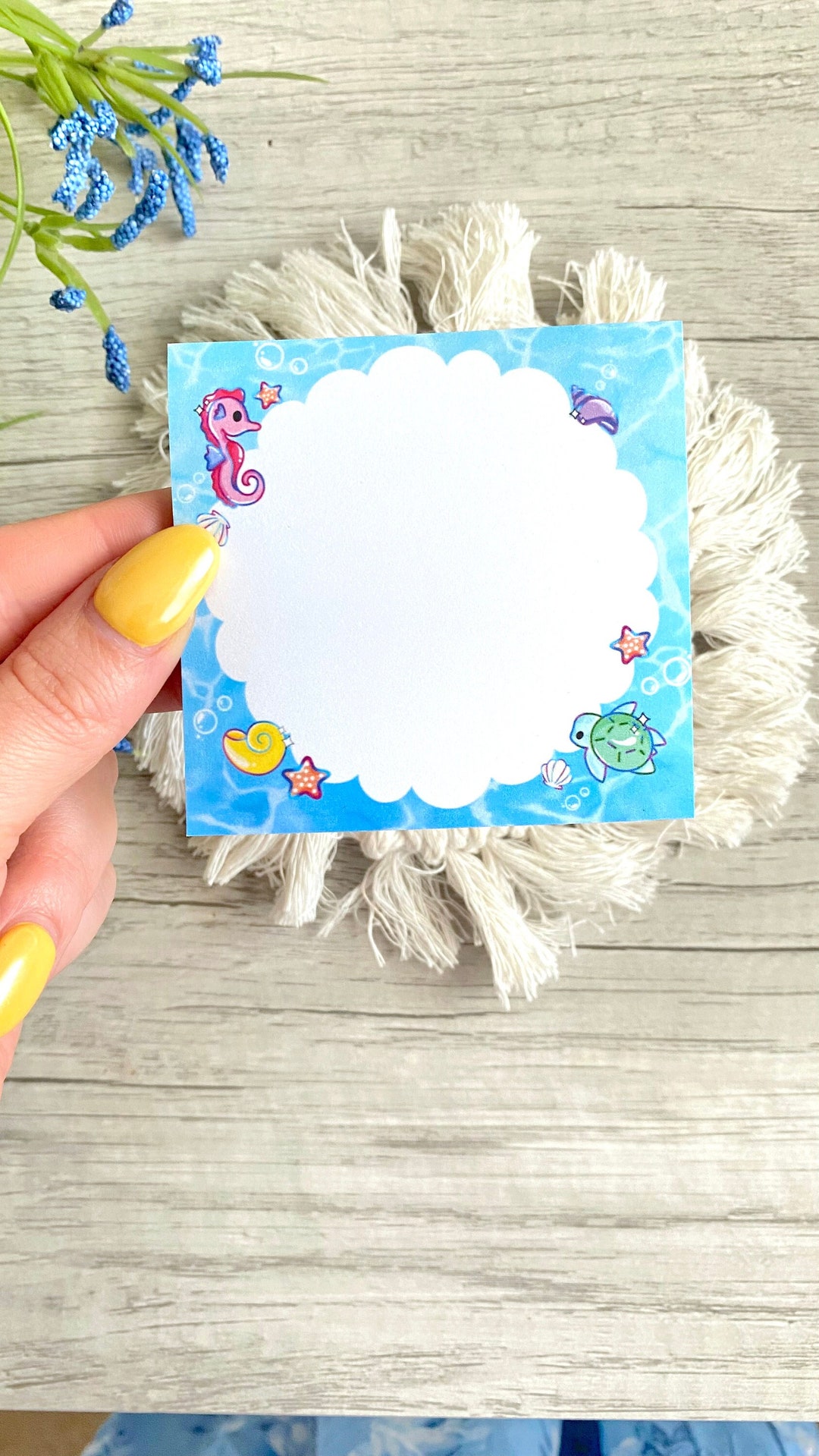Kawaii Sea Animals Sticky Notes | 3x3 Sticky Notes | Cute Notepad ...