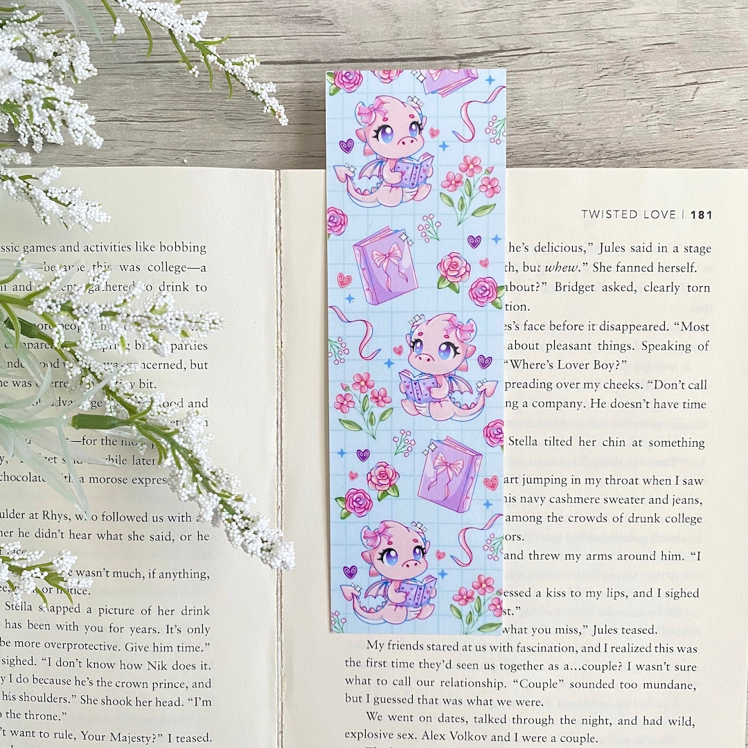 Coquette Book Dragon Bookmark | Romantasy Reader Bookmarks | Gifts for ...
