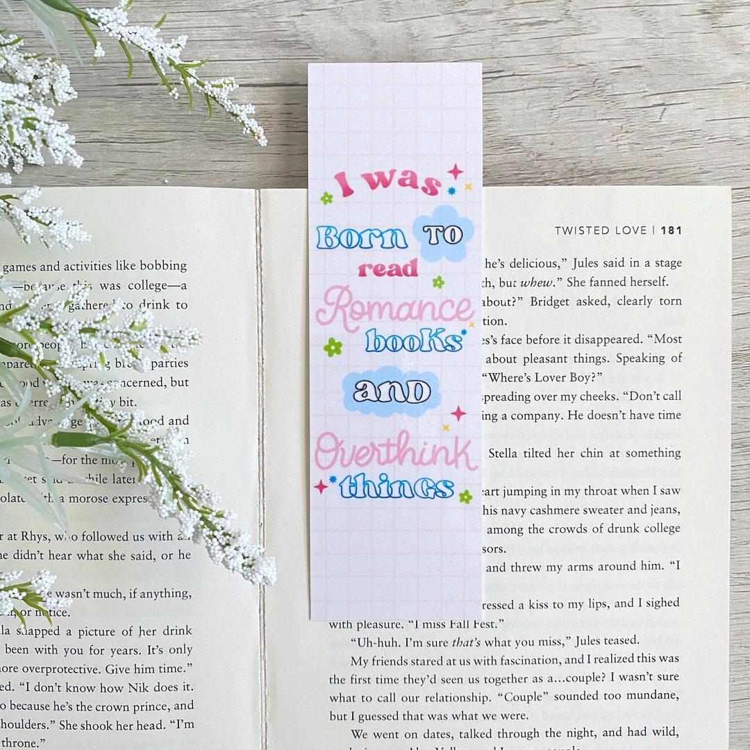 Romance Books & Overthinking Bookmark | Romance Reader Bookmarks ...