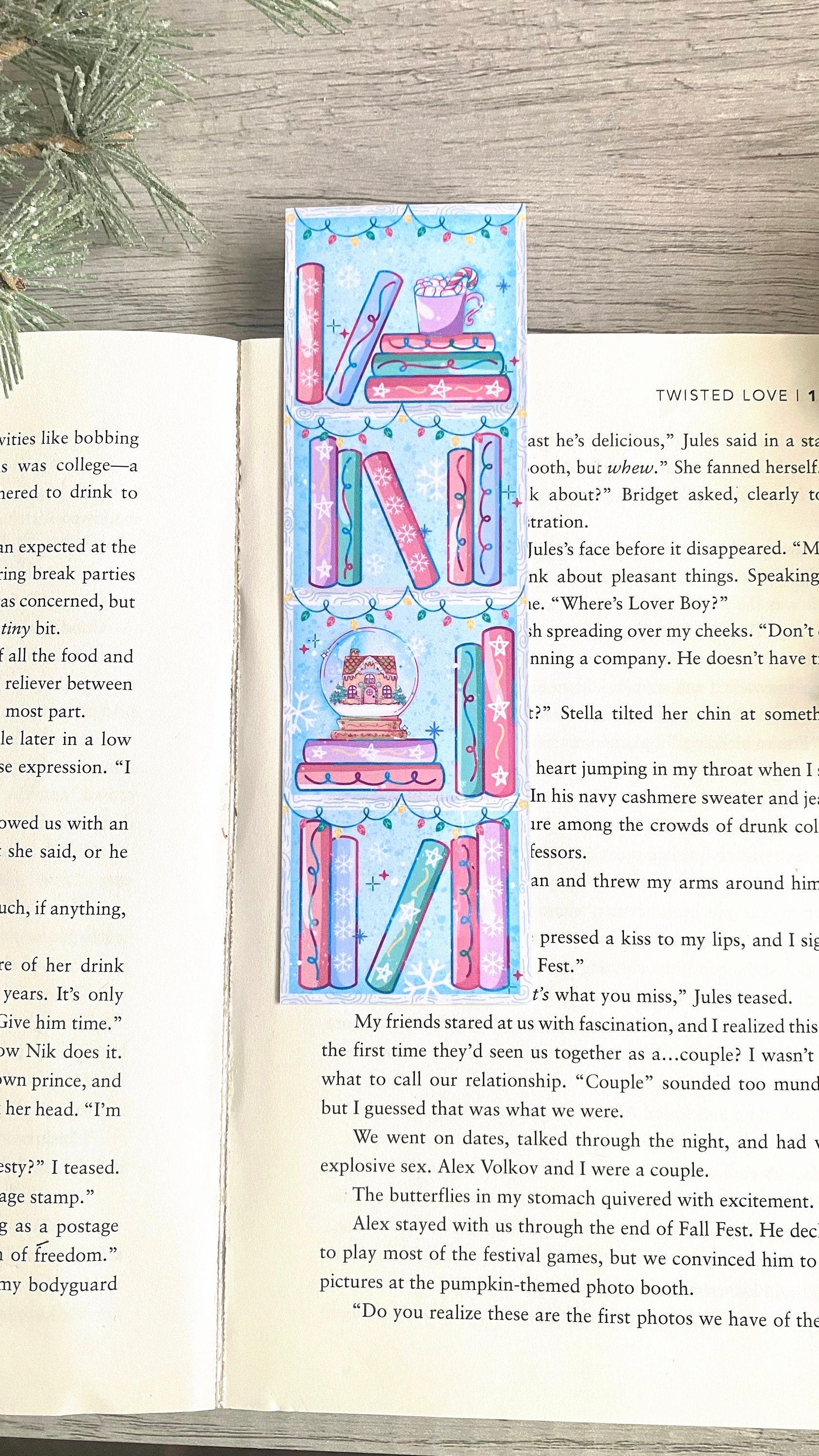 Holiday Bookshelf Bookmark: Christmas Book Lover Gift - Etsy