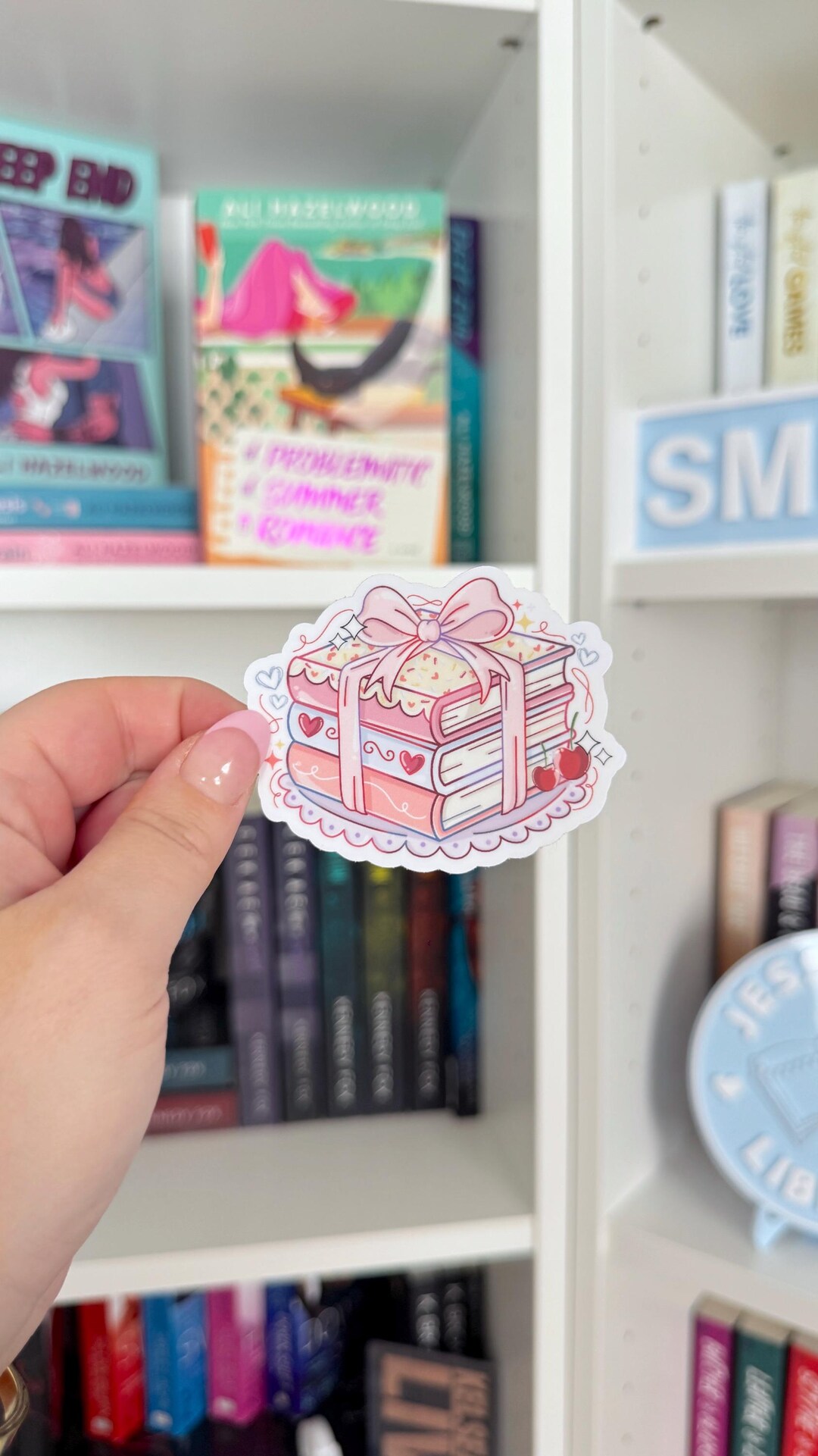 Cake Book Stack Vinyl Sticker, Romance Trope Stickers, Kindle ...