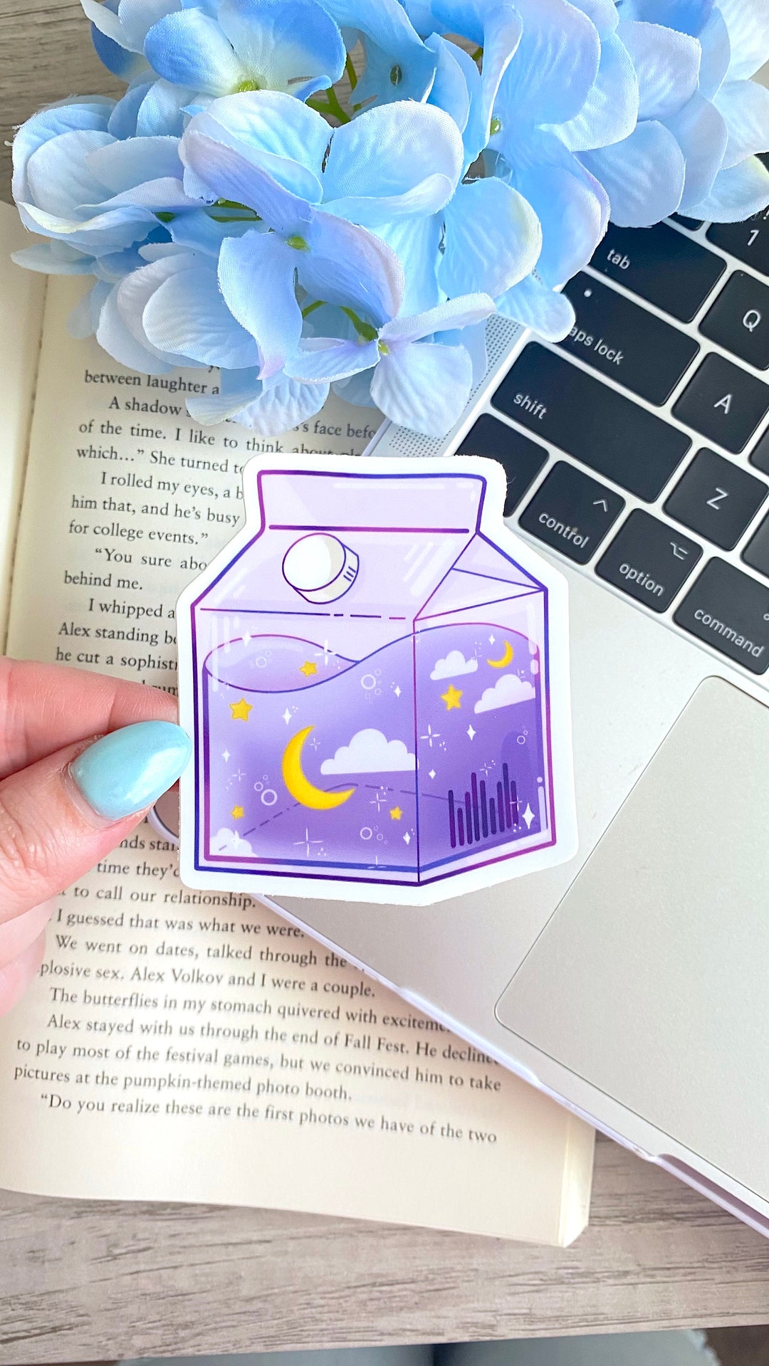 Kawaii Moon Milk Sticker | Cute Milk Sticker | Kawaii Sticker | Milk ...