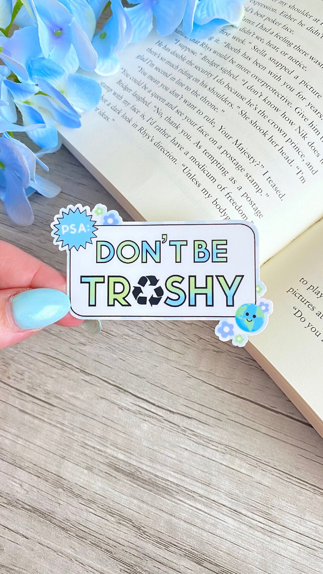 Don't Be Trashy Sticker | Earth Day Sticker | Icute Quote Sticker ...