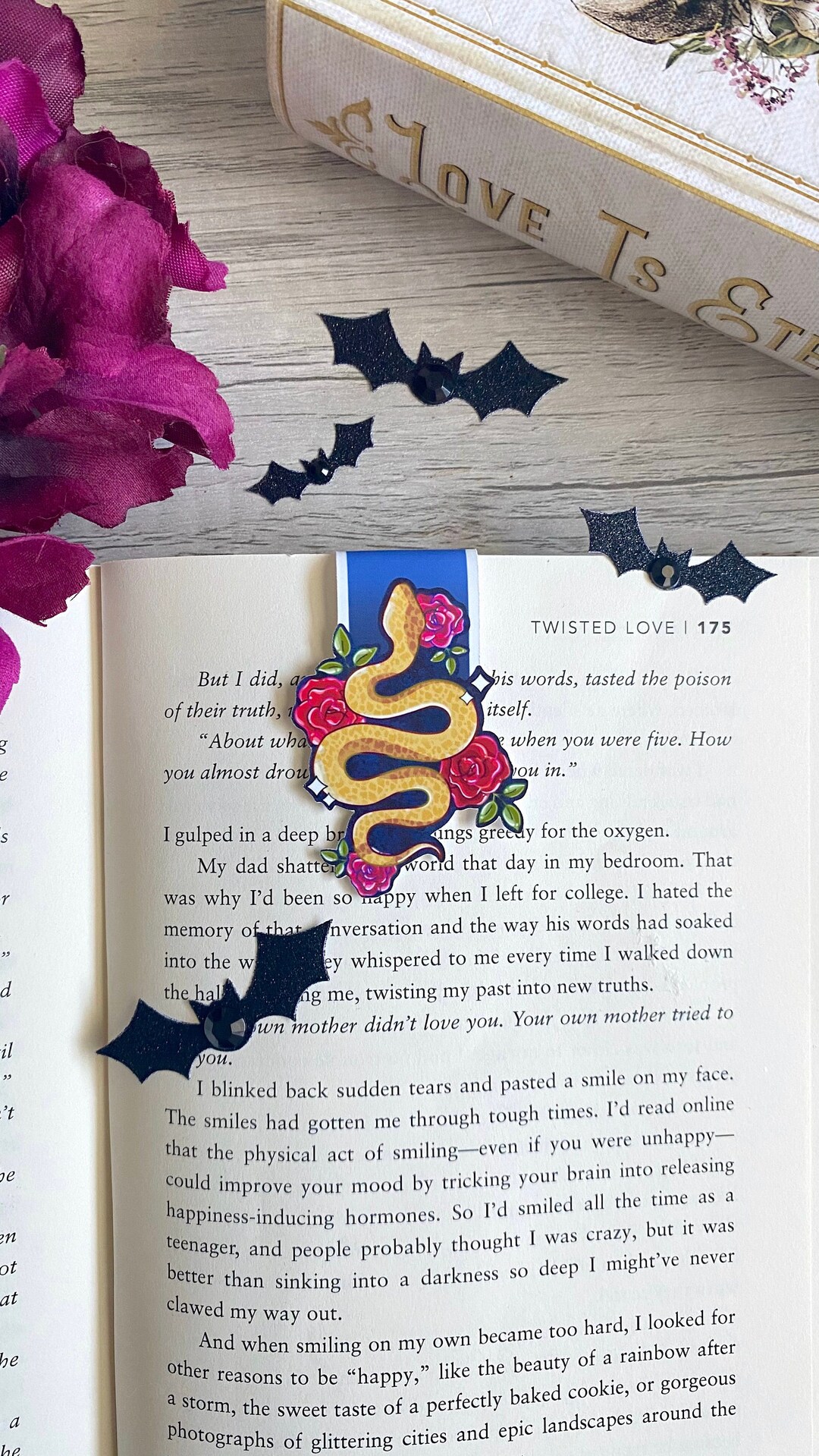 Floral Snake Magnetic Bookmark | Cute Goth | Halloween Bookmark ...