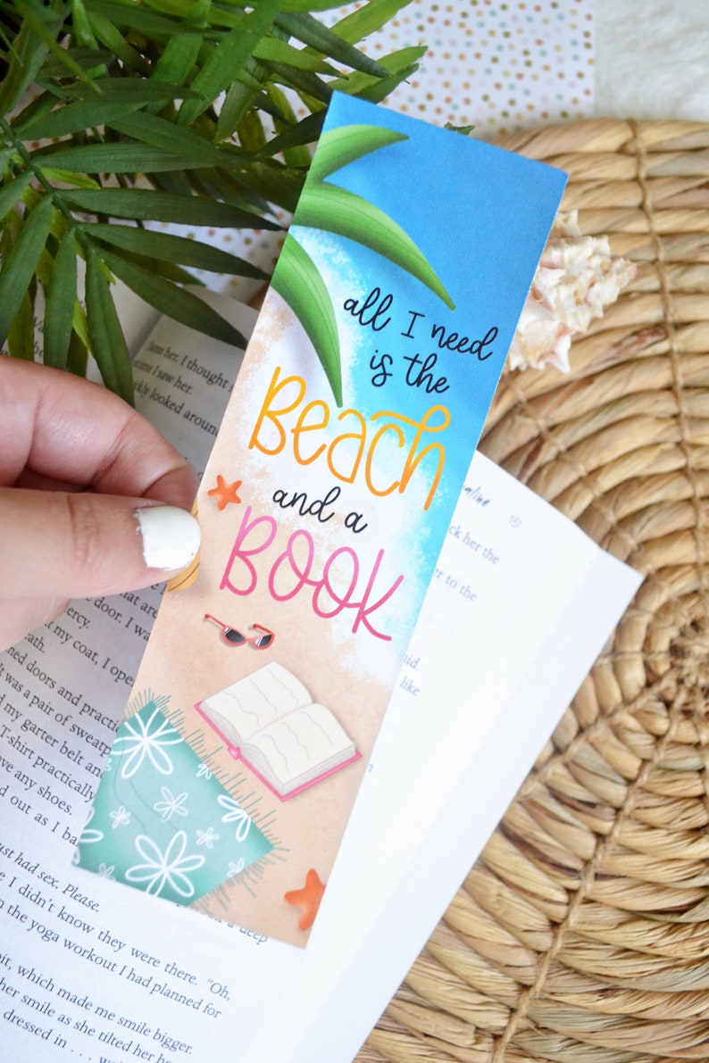Beach Bookmark Summer Bookmark Beach Reader Cute | Etsy