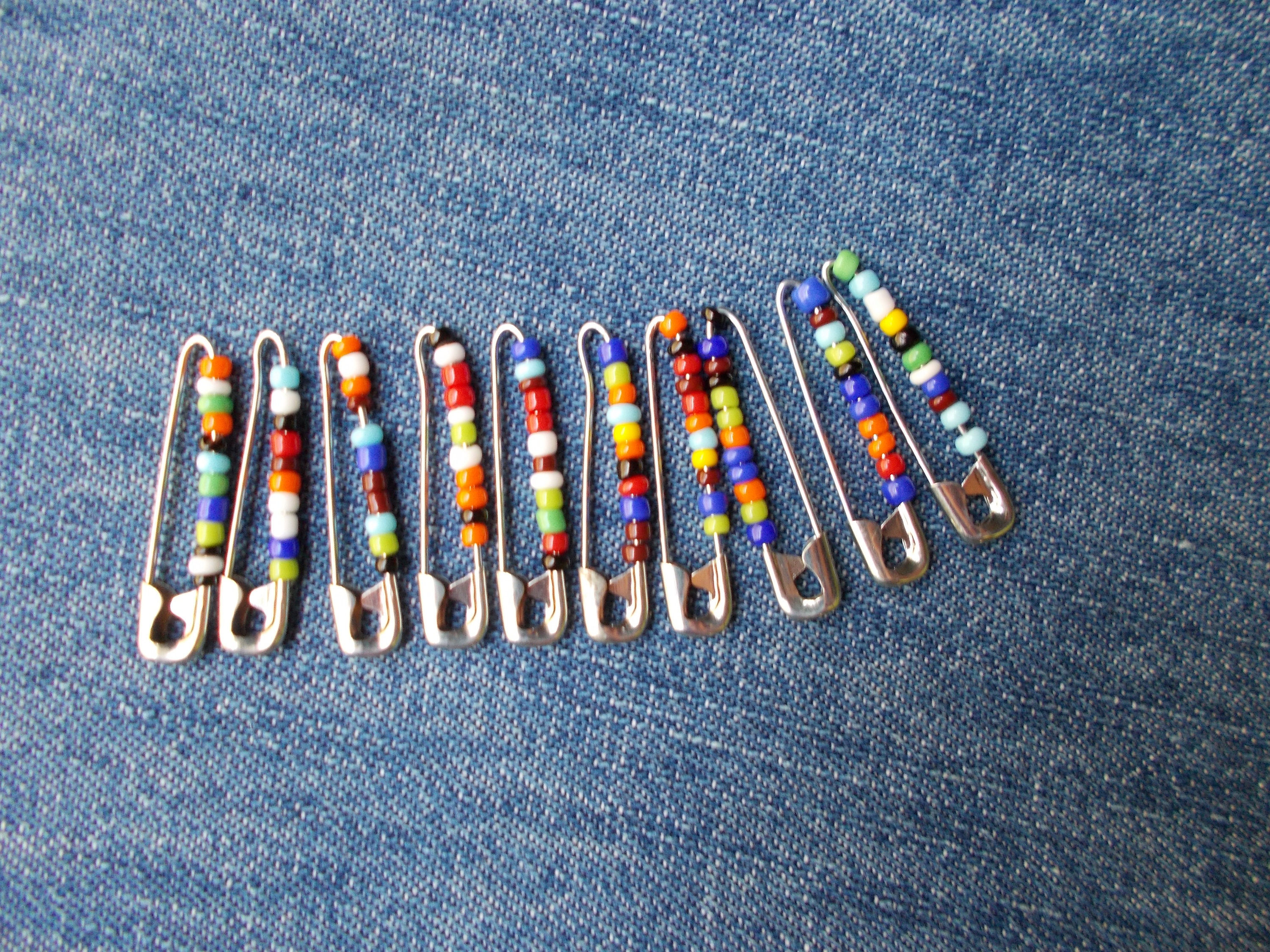 1980s Style Bead/safety Pin Friendship Pins - Etsy