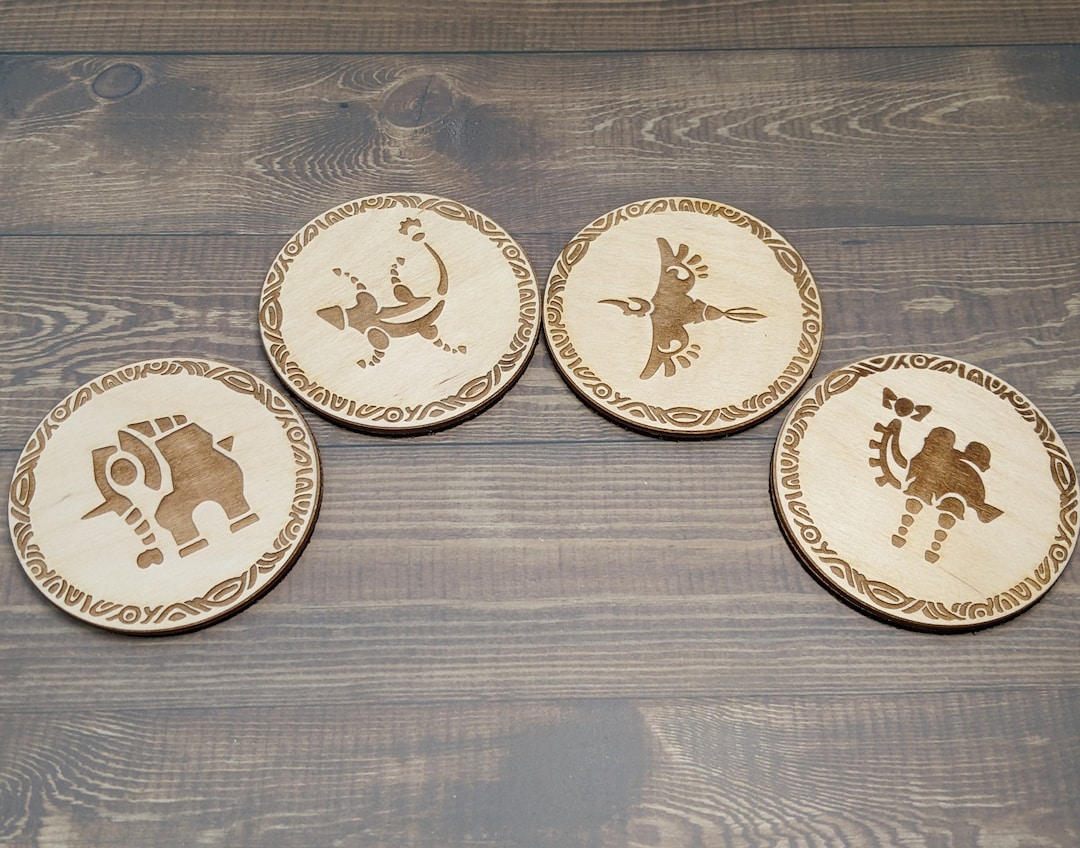 Legend of Zelda Inspired Coasters/ Set of 4 / Natural Wood / Cork ...