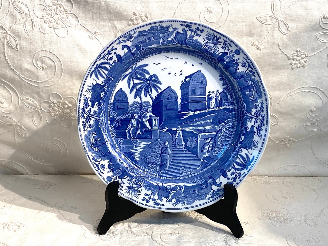 Vintage Blue and White Spode Blue Room Caramanian Dinner Plate - Etsy