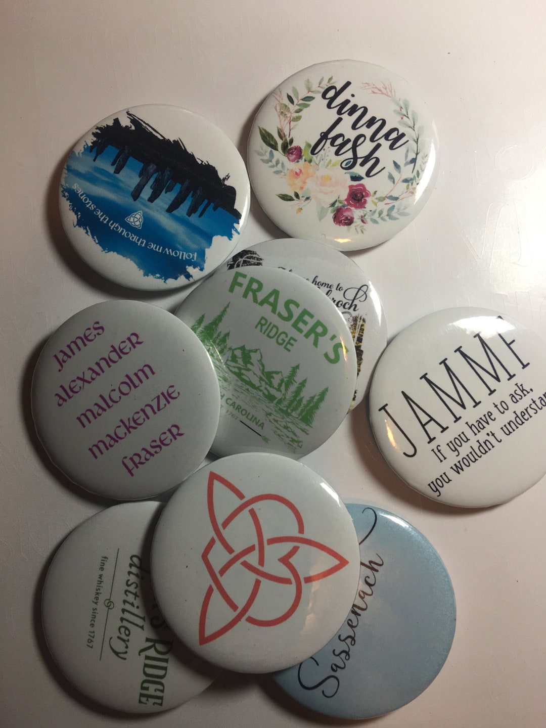 Outlander Buttons, Buttons, Outlander Pins, Outlander Pin Backs, Pin ...