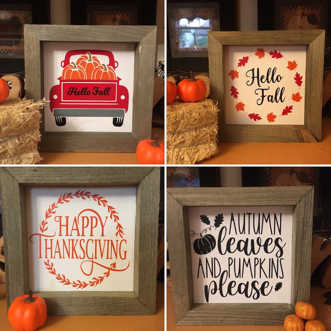 Mini Fall Signs, Fall Decor, Tier Tray Decor, Country Decor, Fall Shelf ...