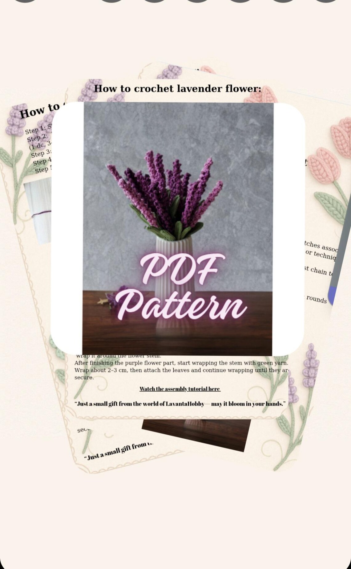 Lavender Crochet Pattern - PDF Tutorial - Etsy