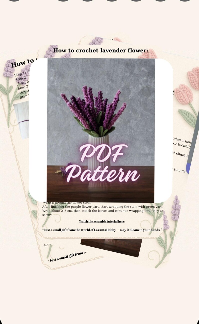 Lavender Crochet Pattern - PDF Tutorial - Etsy