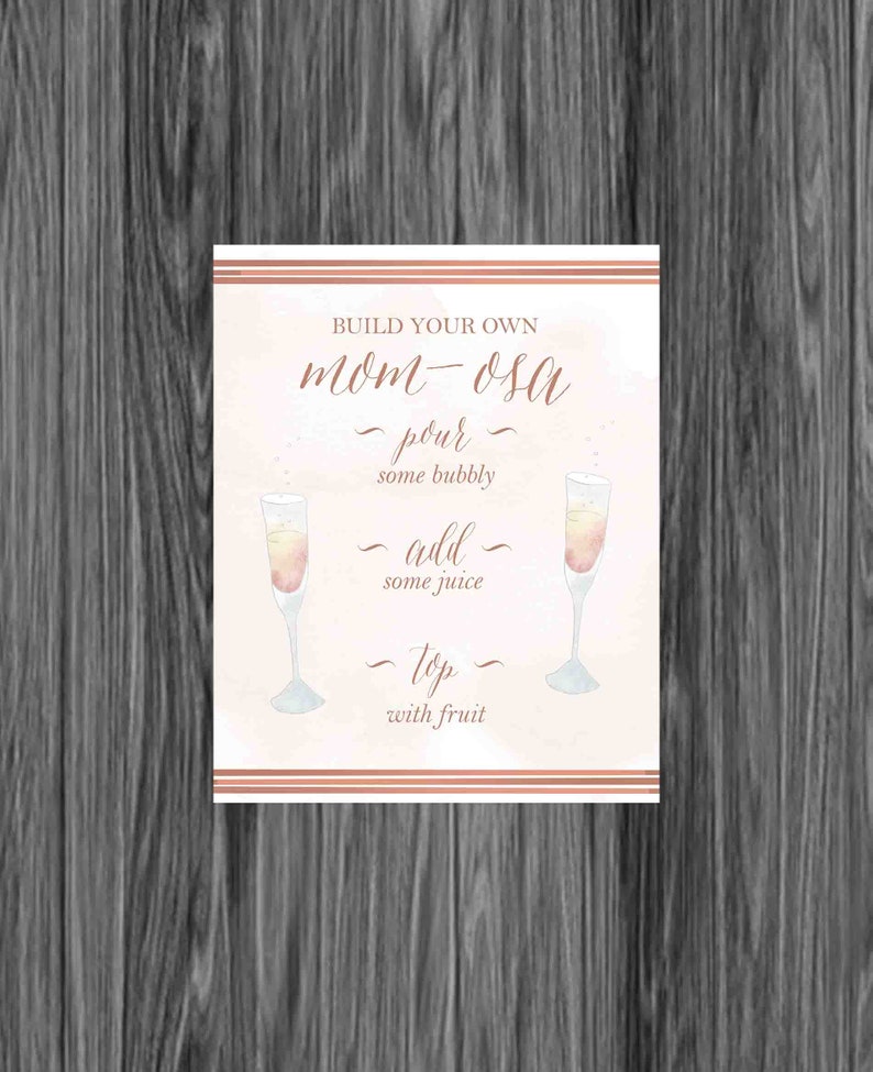 Printable Baby Shower Mom-osa Sign - Etsy