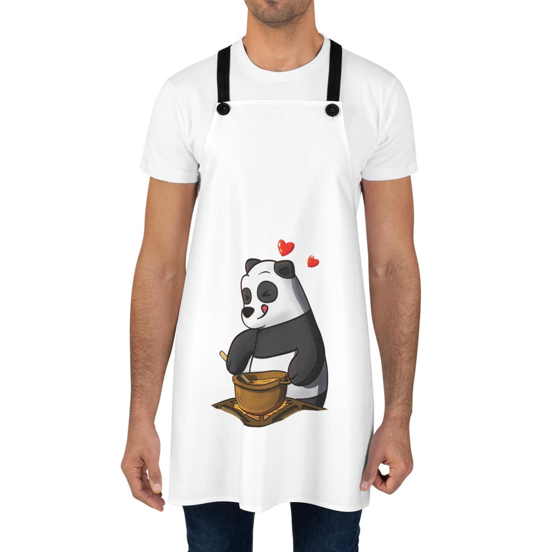 Cute Panda Love Apron, Fun Cooking Gift, Kitchen Accessory, Chef Apron ...