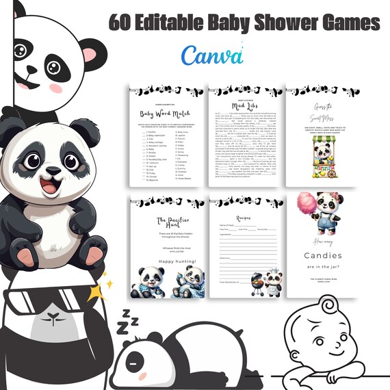 Panda Theme For Baby Shower Games Woodland Animal Neutral Baby Shower