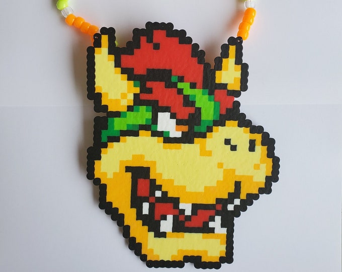 Bowser Kandi Perler Necklace - Etsy Canada