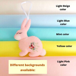 Ukraine Shop Personalized Pink Bunny Ornament Spring Bunny With Flowers ...