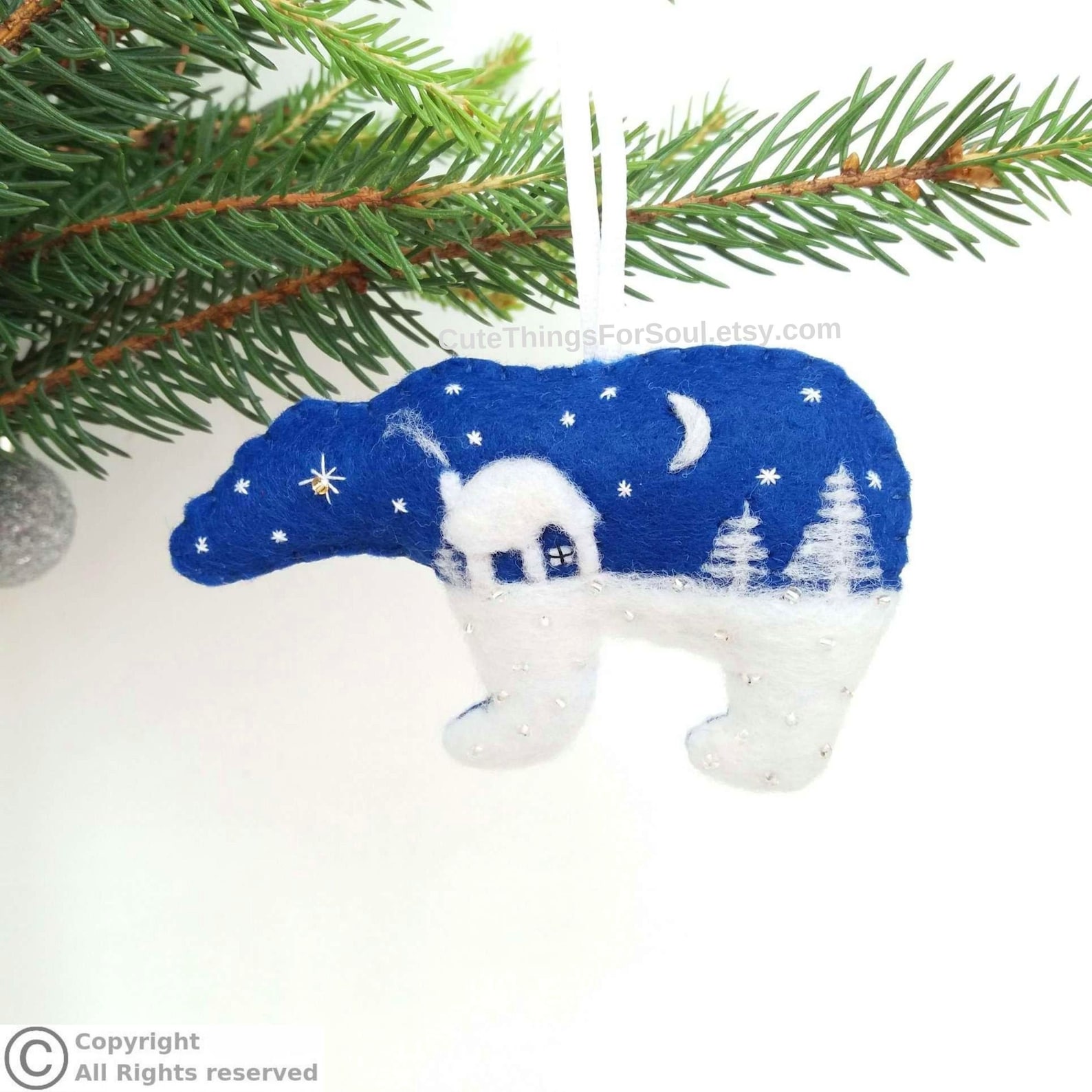 Personalized Bear Ornament Felt Christmas Decor Mama Bear - Etsy