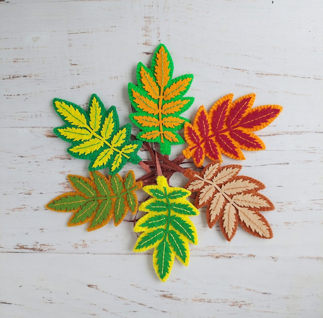 Felt Leaves Ornaments Autumn Leaf Felt Oak Leaf Felt Fall Leaf ...