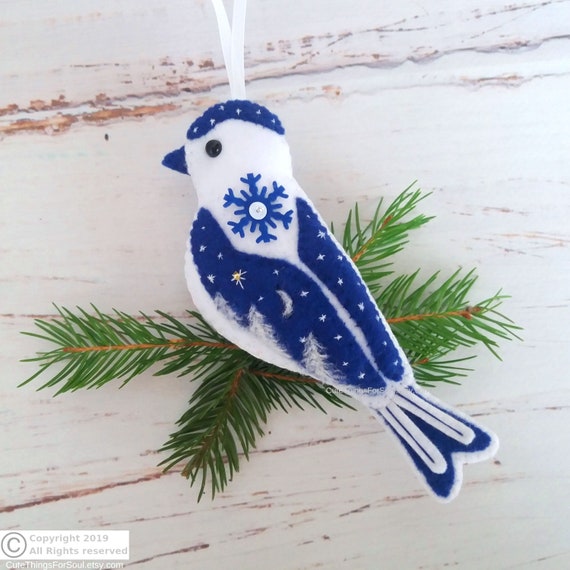 Blue Bird Ornament Needle Felted Birds Ornament Felt Bird | Etsy