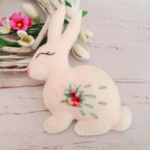 Ukraine Shop Personalized Pink Bunny Ornament Spring Bunny With Flowers ...