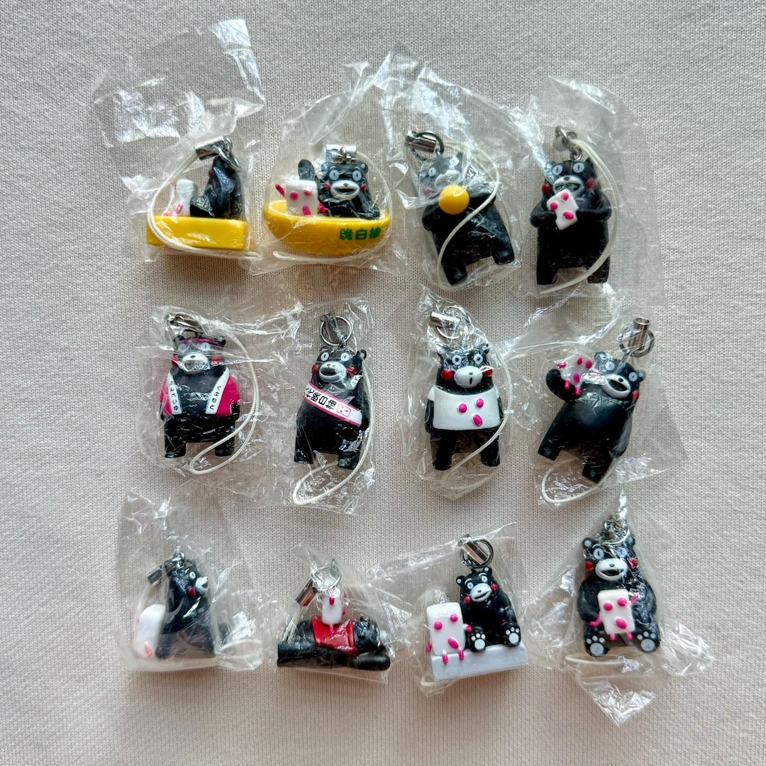 Kumamon Bear With Candy - Japan Mini Charm Mascot Strap - Etsy