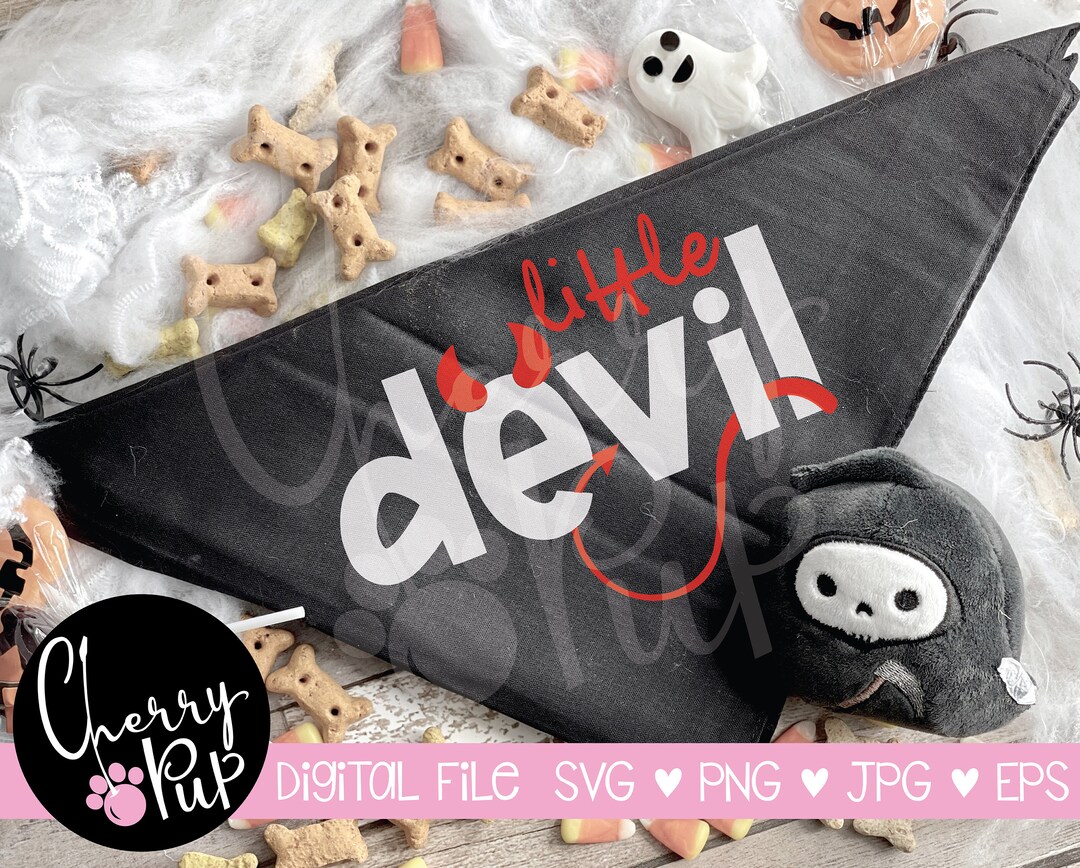 Little Devil Dog Bandana SVG, SVG Files for Cricut, Png Files, Instant ...