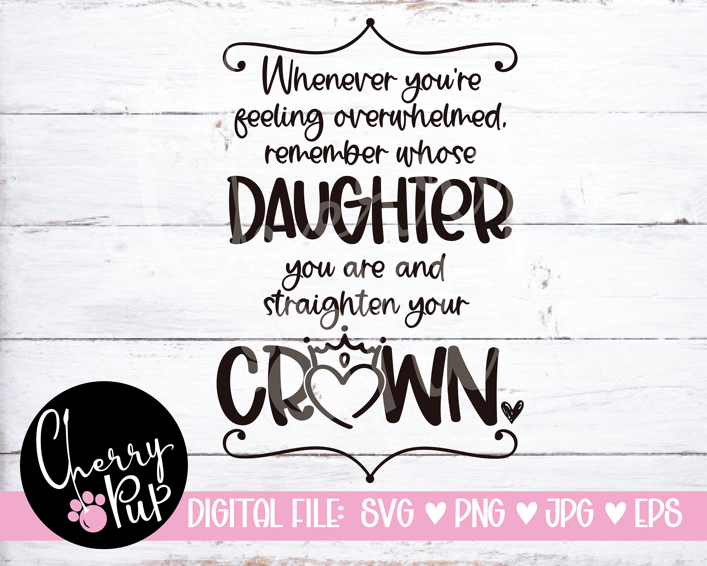 Straighten Your Crown SVG Digital Download Gift for Daughter - Etsy